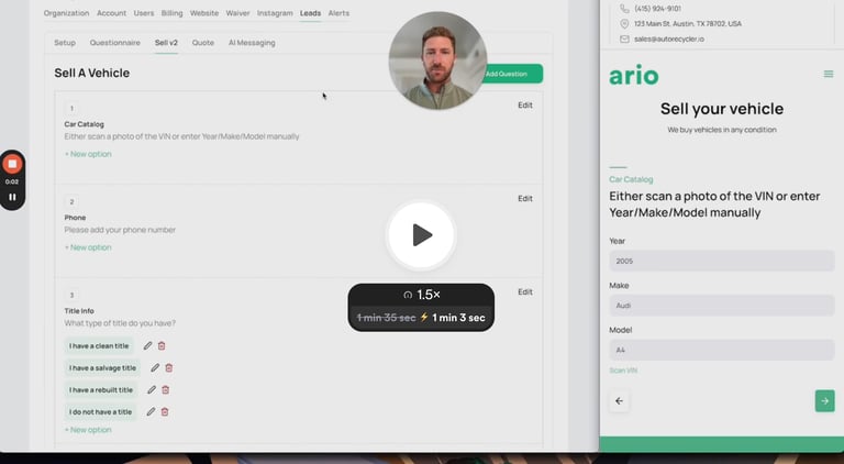 Ario | Software for Self Serve Auto Recyclers